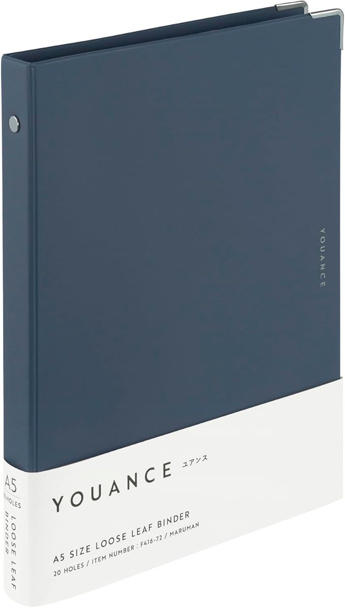 Maruman Youance Binder A5 20 Hole - Navy Blue 日本Maruman Youance系列20孔活页 ...